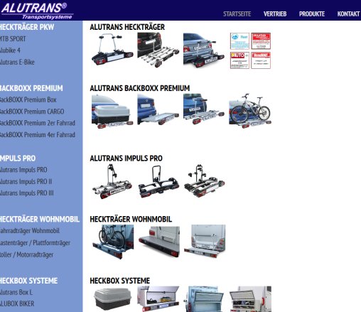 ALUTRANS Transportsysteme Anhängerkupplung Fahrradträger Anhängerkupplungen Startseite