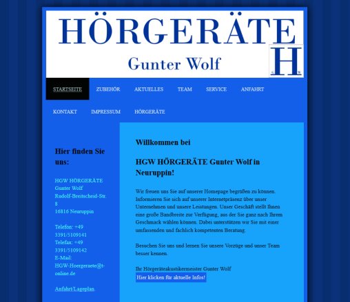 HGW HÖRGERÄTE Gunter Wolf Houml;rgerauml;te Neuruppin